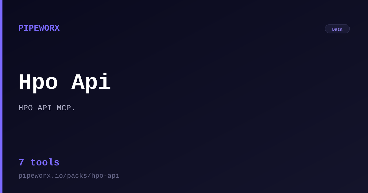 Hpo Api MCP Server — Pipeworx